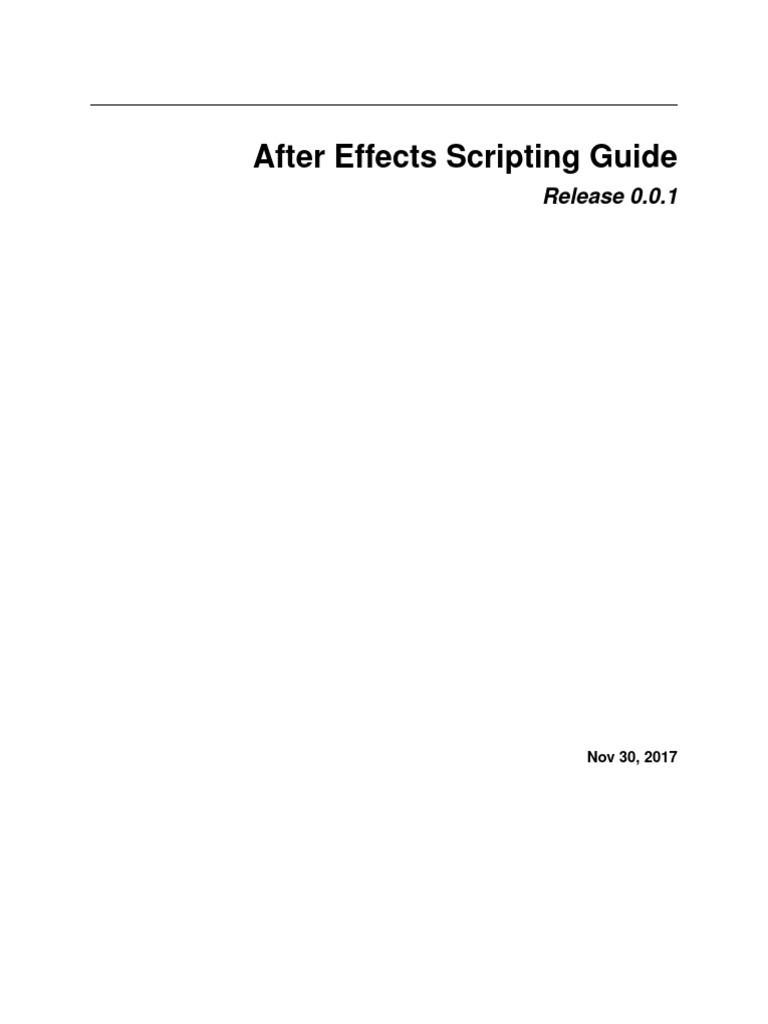 After Effects Scripting Guide Pdf Control Flow Command Line Interface