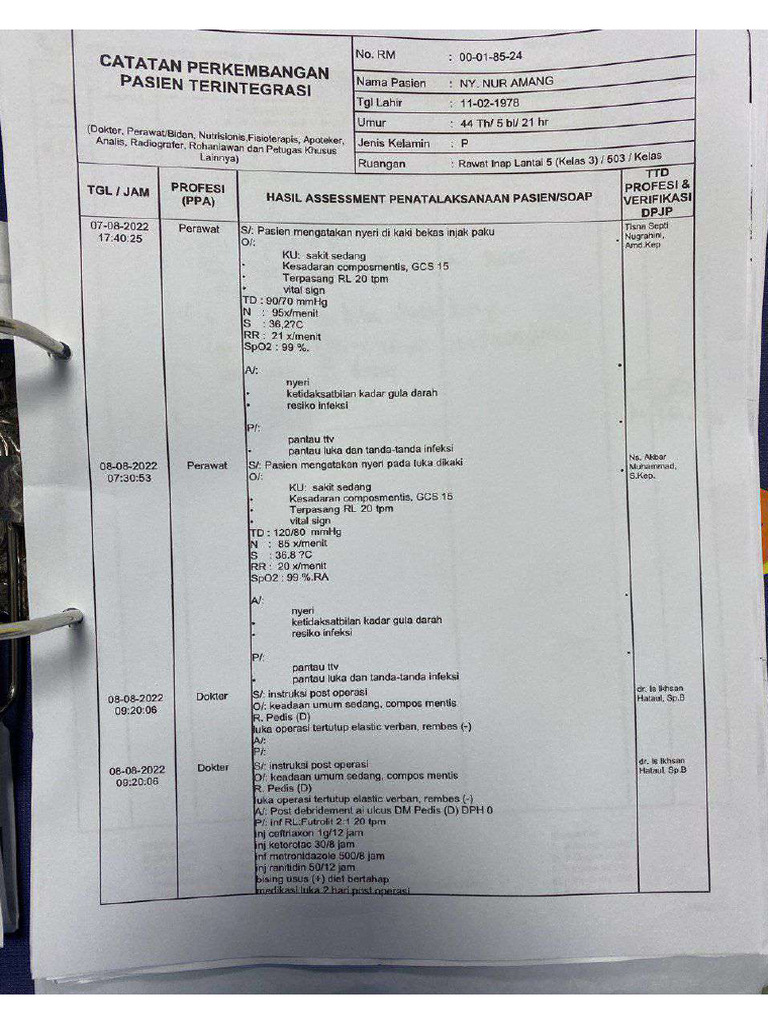 CPPT Dokter Dan Perawat Pasca Operasi - 2 | PDF