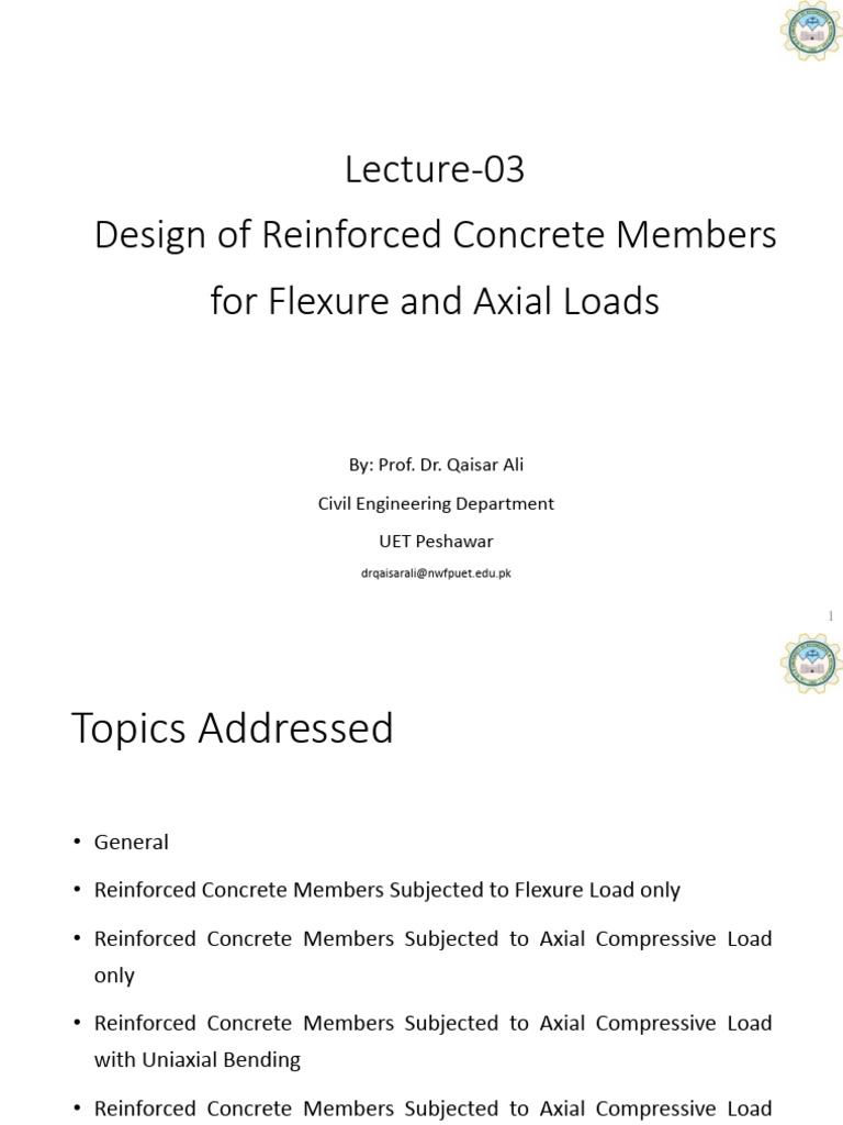 Design of RC Members For Flexure and Axial Loads | PDF