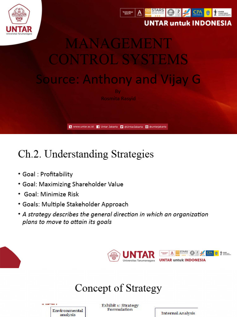 Strategies in Management Control Systems | PDF