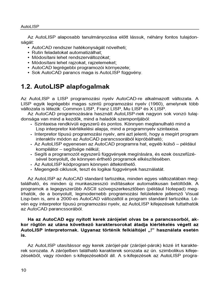 1.2. Autolisp Alapfogalmak | PDF