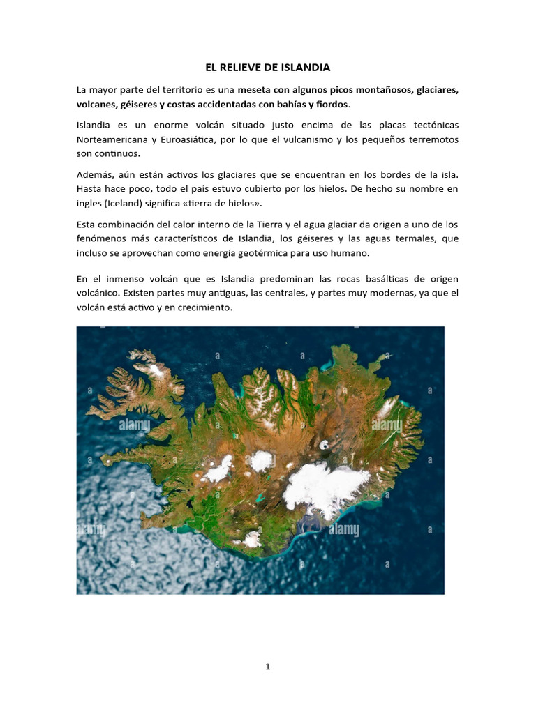 El Relieve de Islandia | PDF