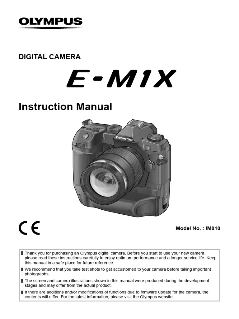 Manual Em1x ENU | PDF | Exposure (Photography) | Image Stabilization