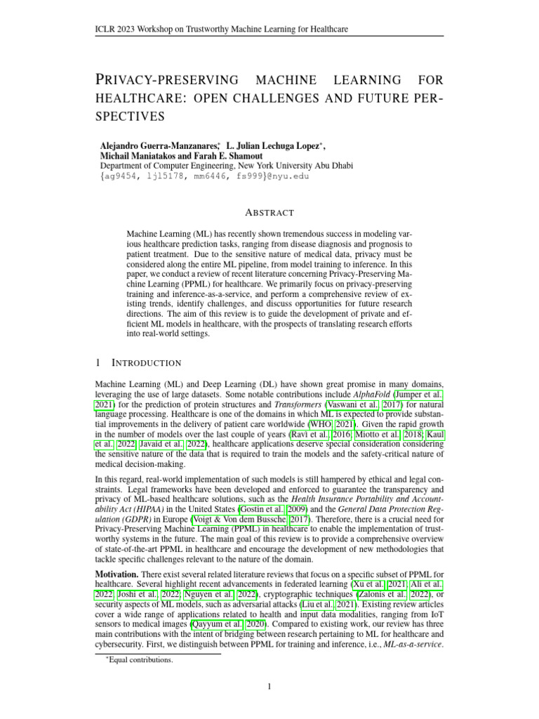 Privacy ML Challenges in Healthcare | PDF | Cryptography | Machine Learning