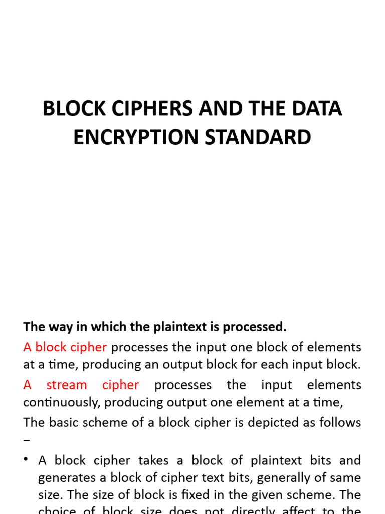 3.1 Block Ciphers & Des | PDF | Cryptography | Cryptanalysis
