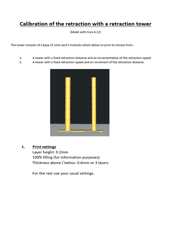 Calibration of The Retraction With A Retraction Tower | PDF