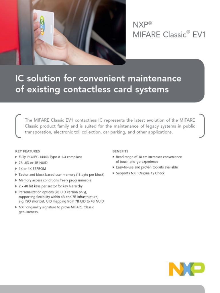 MIFARE Classic EV1 Leaflet Web 102018 | PDF | Computing | Telecommunications