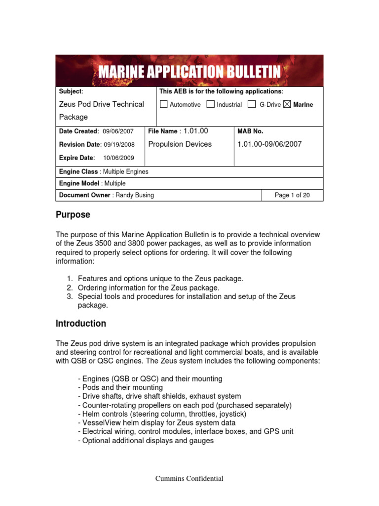 2.1 Zeus Pod Drive Technical Package | PDF | Pump | Propeller