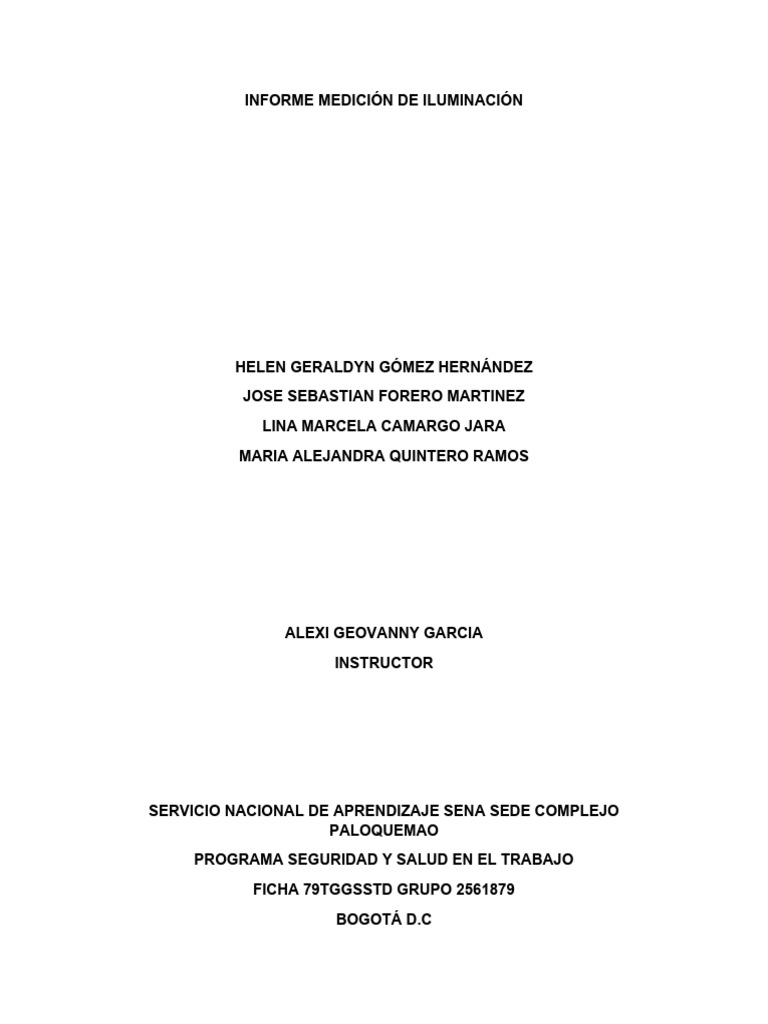 Informe Medición de Iluminacion | PDF