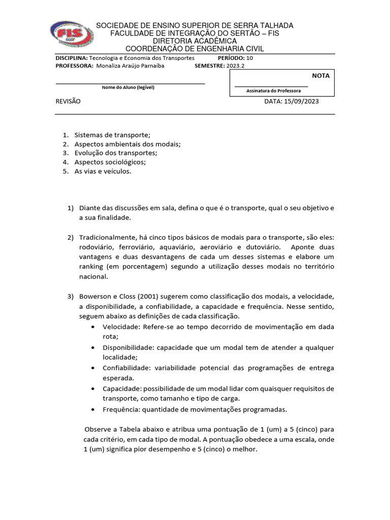 Exercicio AV1 | PDF