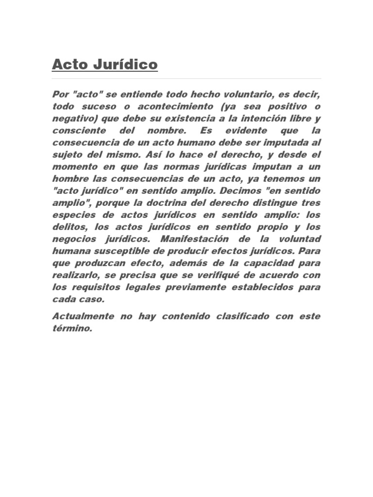 Acto Jurídico | PDF | Derecho
