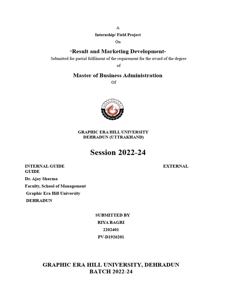 SUMMER INTERNSHIP PROJECT Final Riya | PDF | Marketing | Swot Analysis