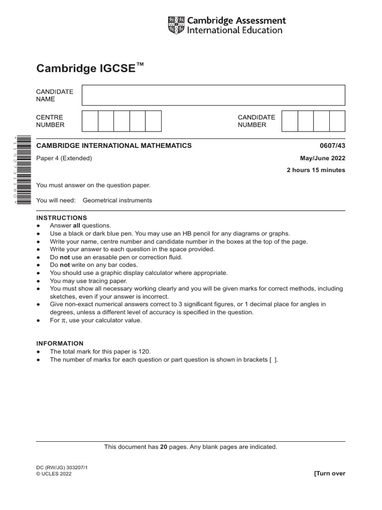 Cambridge IGCSE | PDF | Area | Geometry