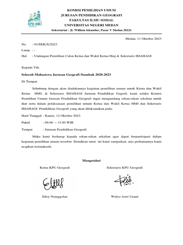 Surat Undangan Pemilu A 20-23 | PDF