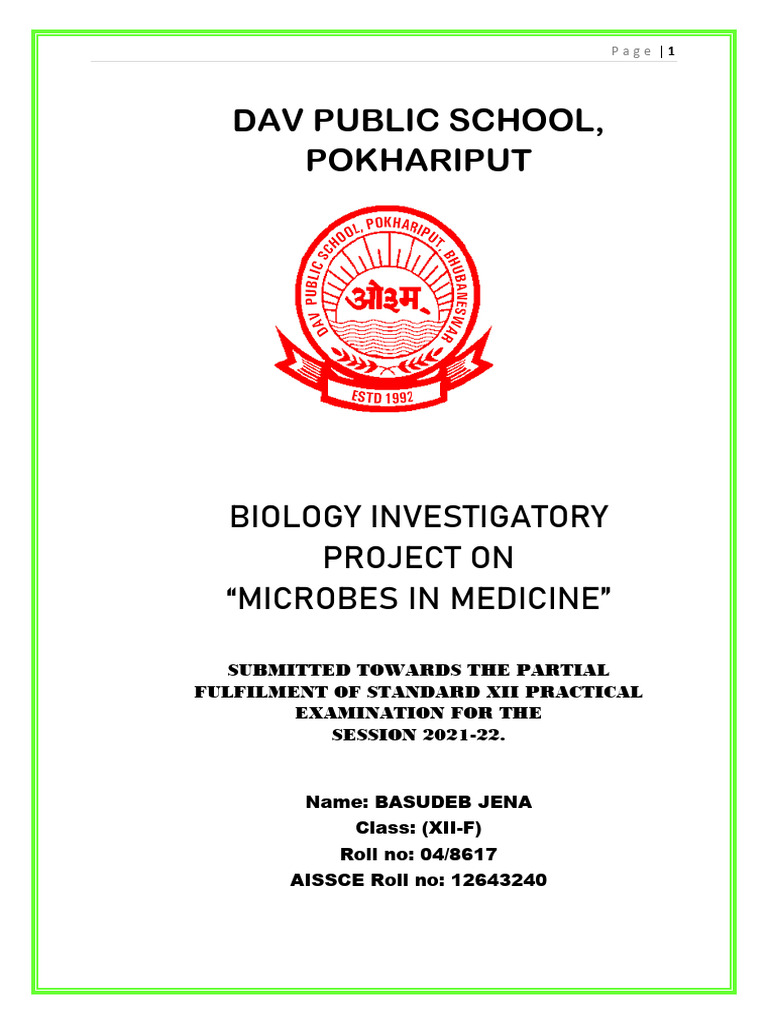 Microbes in Medicine Project File | PDF