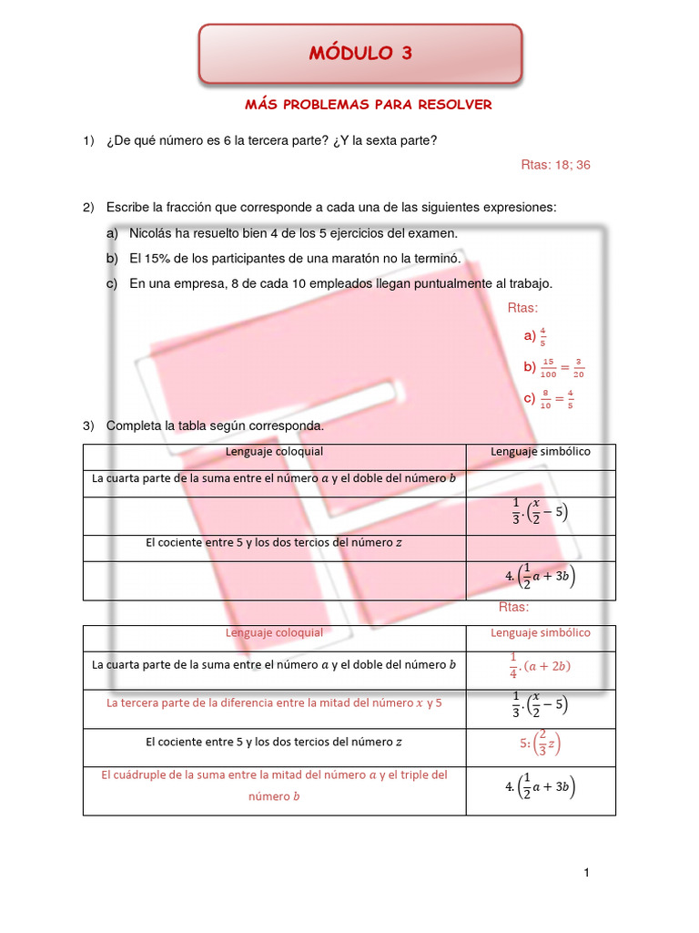 Más Problemas para Resolver....... Módulo 3 | PDF