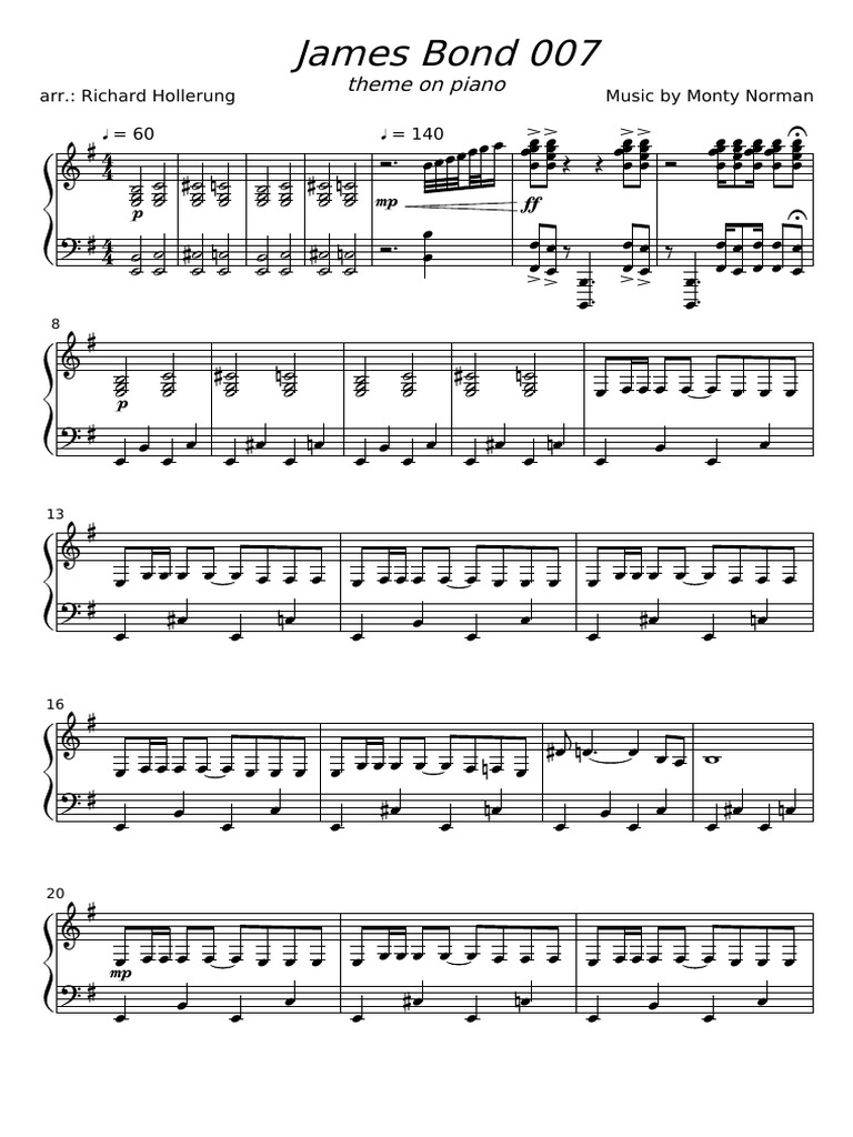 James Bond Theme Piano Sheet Music | PDF