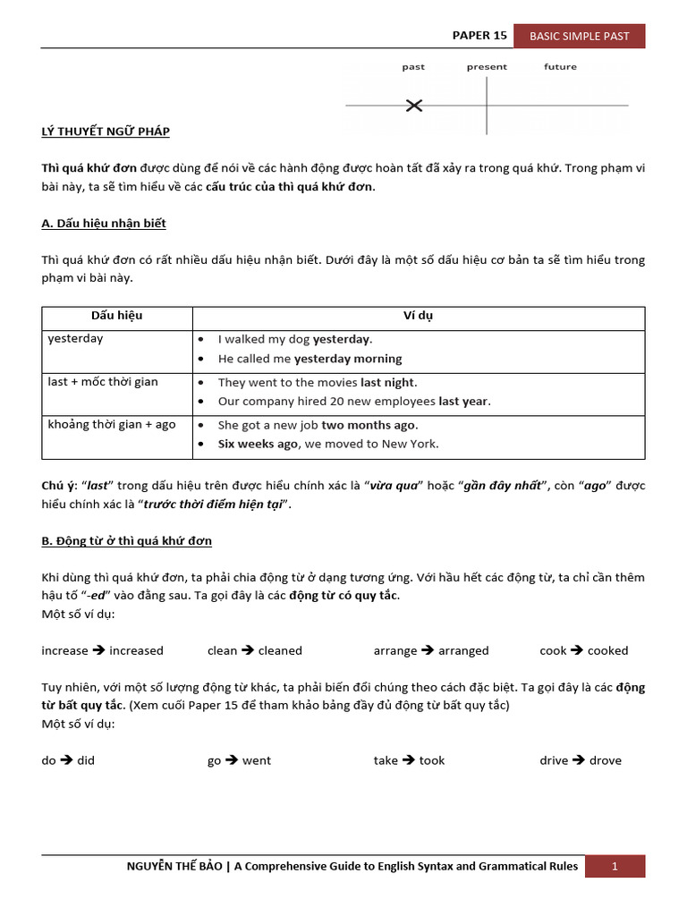 Paper 15 - Basic Simple Past | PDF