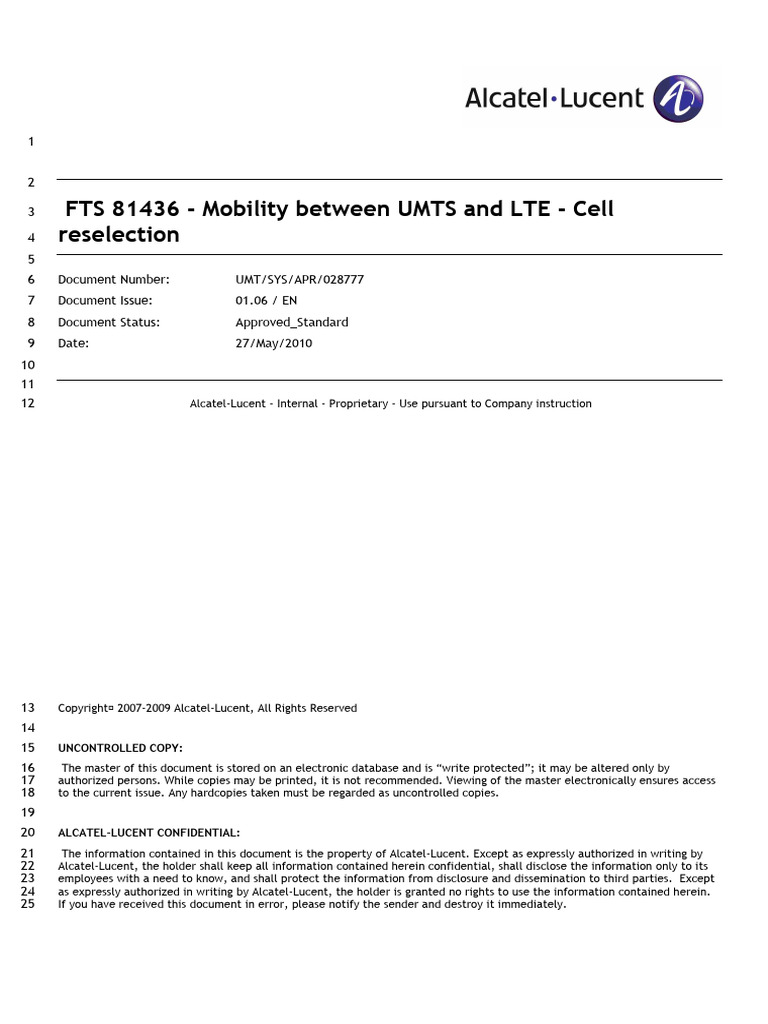 FTS - 81436 - Mobility Between UMTS and LTE - Reselection - v01.06 ...