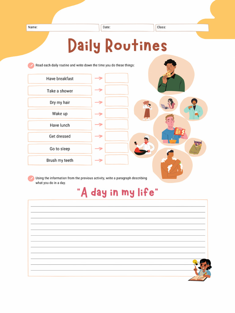 Daily Routines Guía de Trabajo Recurso de EFL | PDF