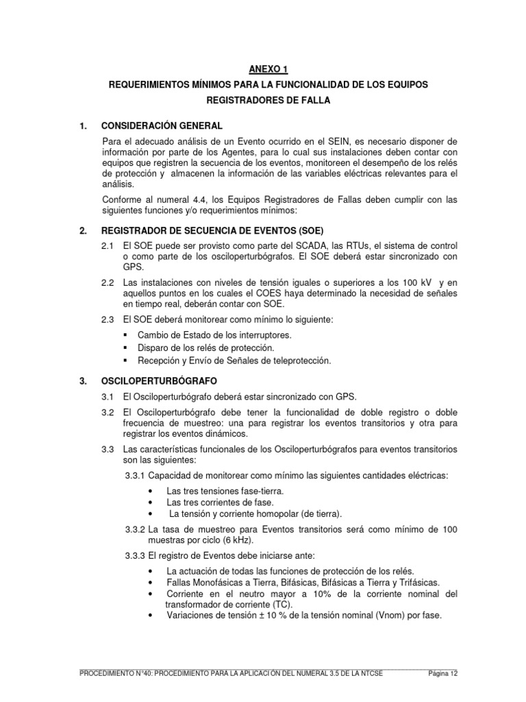 Coes PR 40 - Anexo 1 | PDF