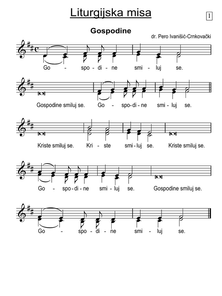 Ivanišić Crnkovački P. Liturgijska Misa Zbor A5 | PDF