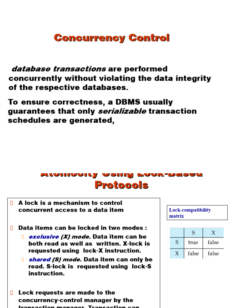 Lock-Based Concurrency Control in Databases | PDF | Teaching Methods ...