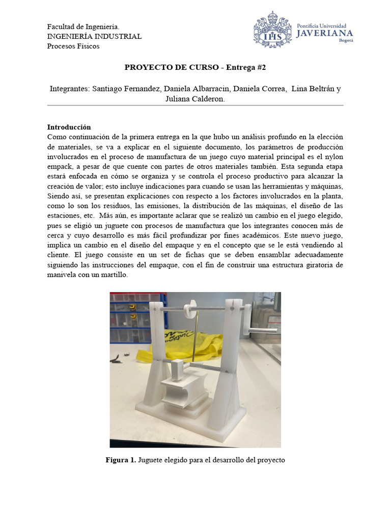 Proyecto Final Procesos - Entrega 2 | PDF | Control numerico | Residuos