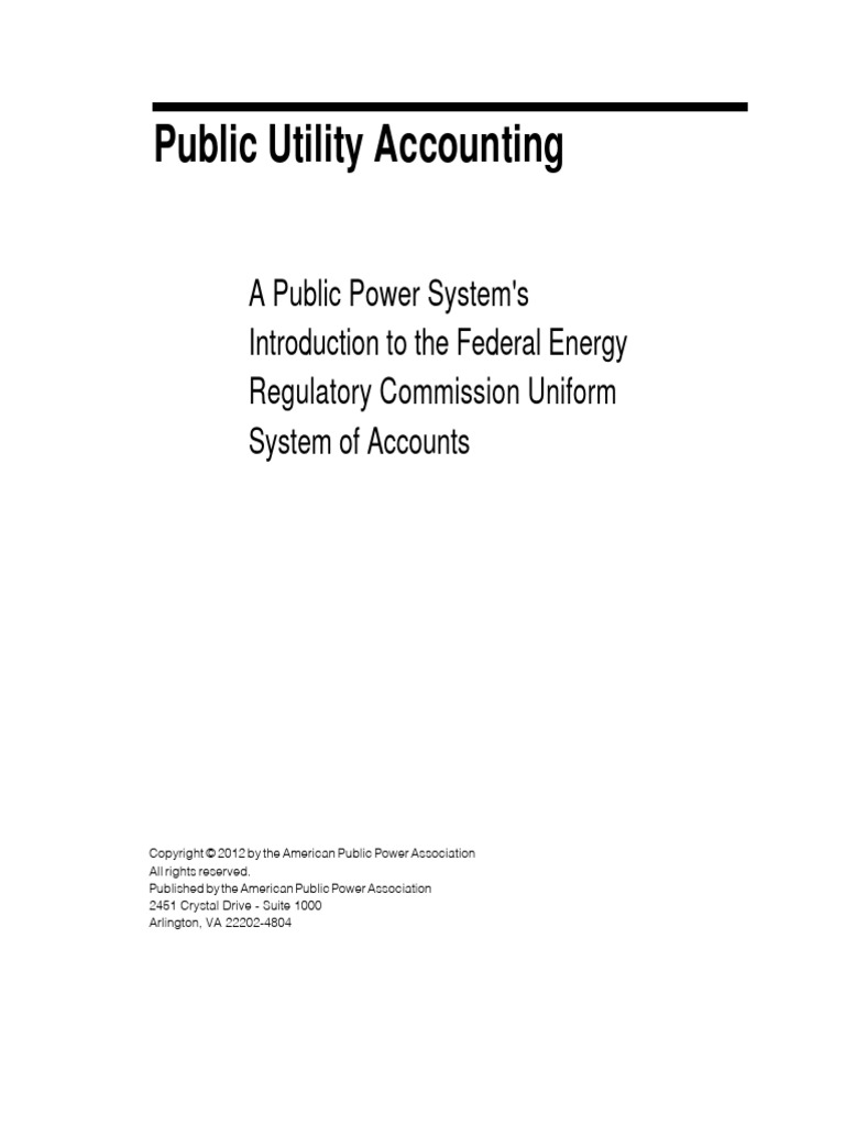 Public Utility Accounting Manual 2018 | PDF | Public Utility | Federal ...