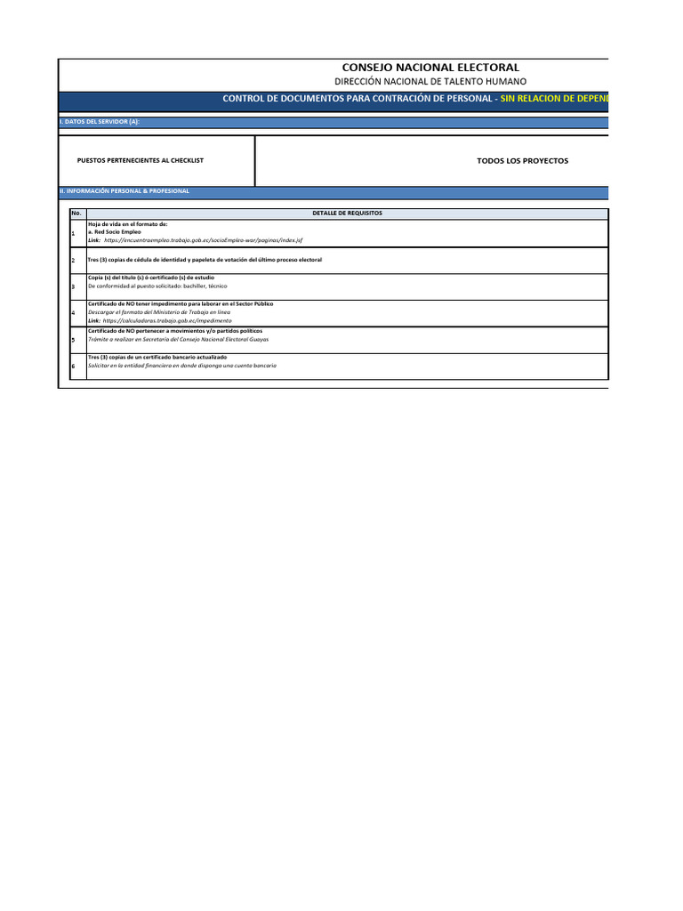 Checklist Proyectos Proceso 2023 | PDF