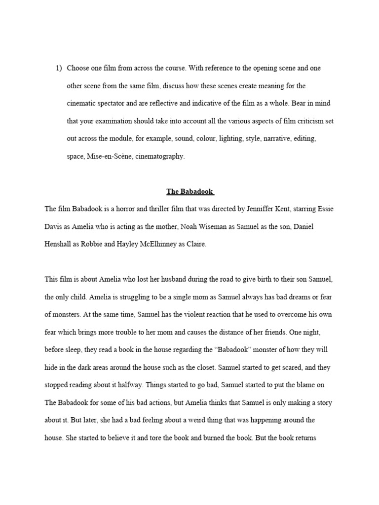 Film Assignment 2 | PDF