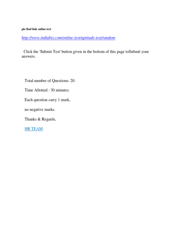 Online Test | PDF | Career & Growth