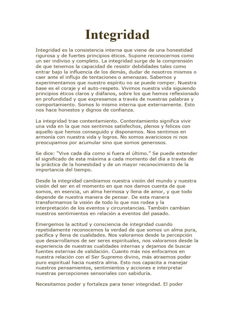 Integridad | PDF