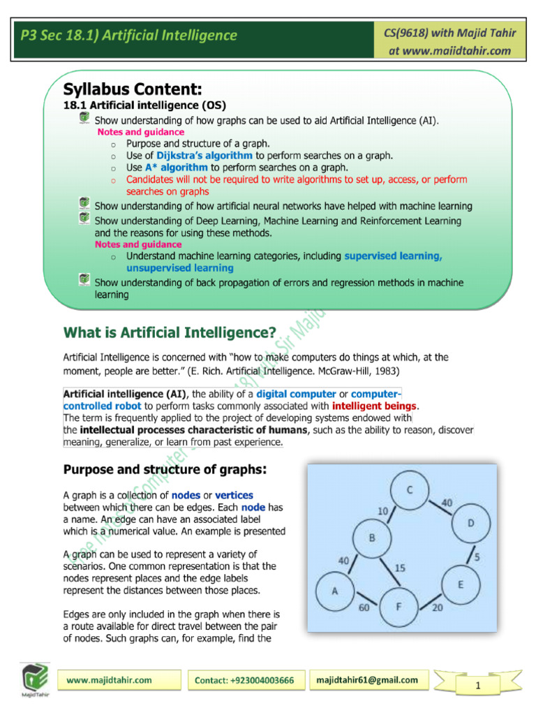 18.1 Artificial Intelligence Updated (MT-L) | PDF