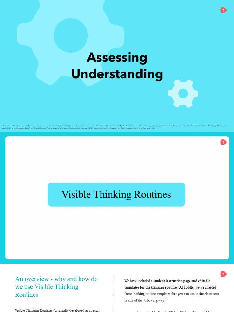 Kopyası - Assessing Understanding - Visible Thinking Routines | PDF ...