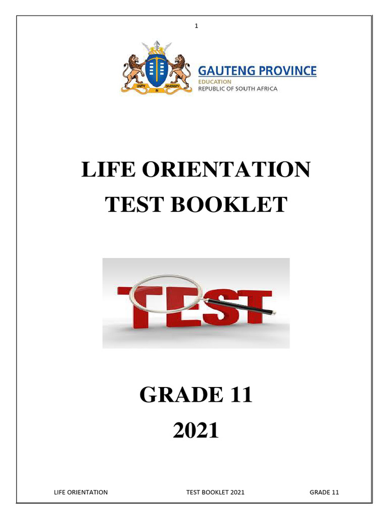 Study Guide GR 11 Test Booklet and Memorandum | PDF