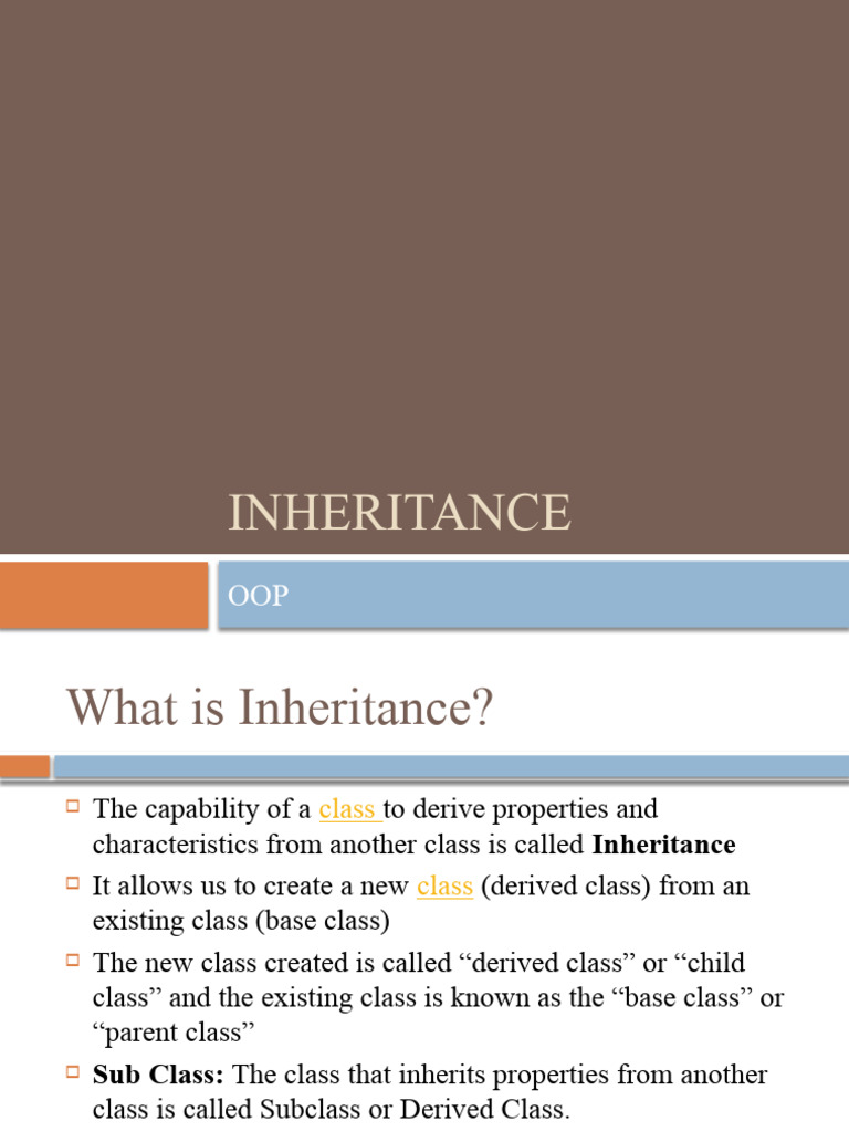 Inheritance Pdf Inheritance Object Oriented Programming Class