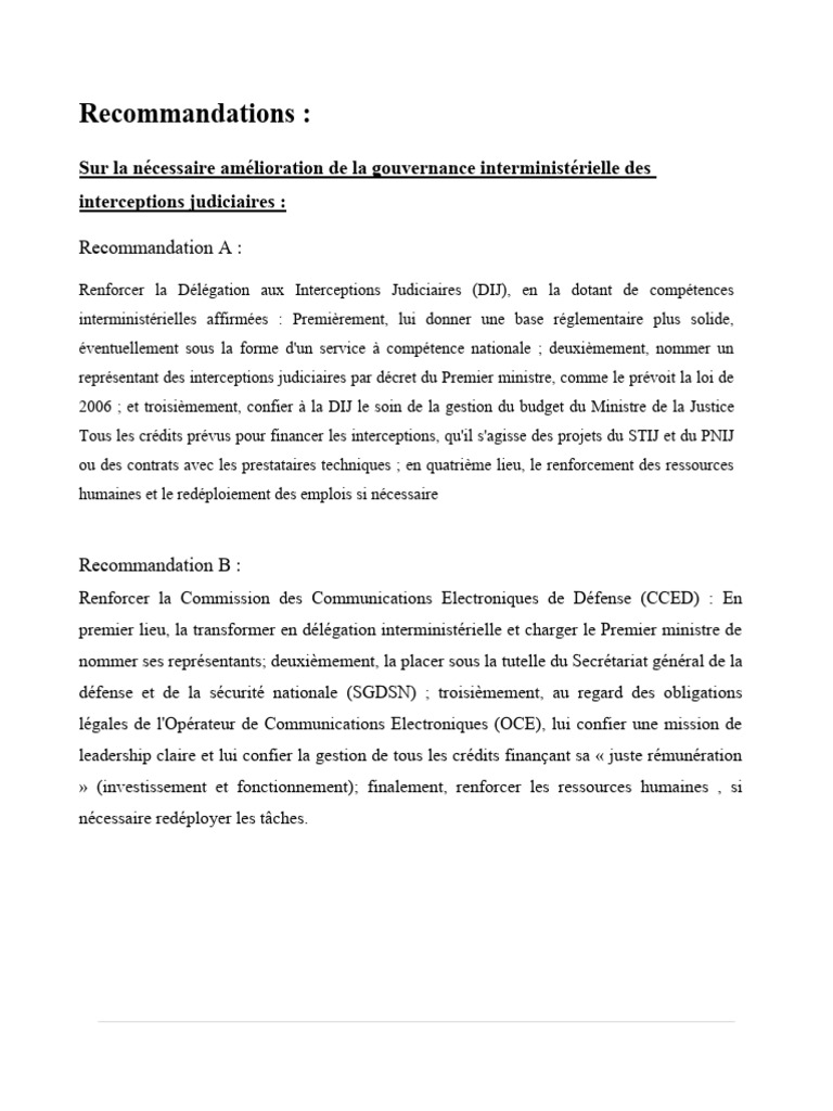 Recommandation + Conclusion | PDF