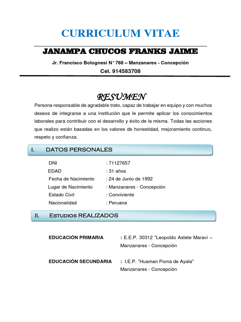 CV Actualizado 2023 | PDF