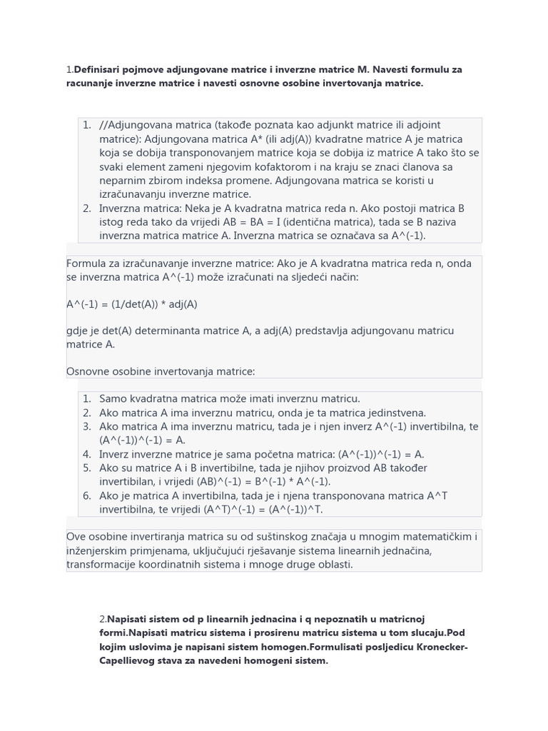 Linearna Odgovori | PDF