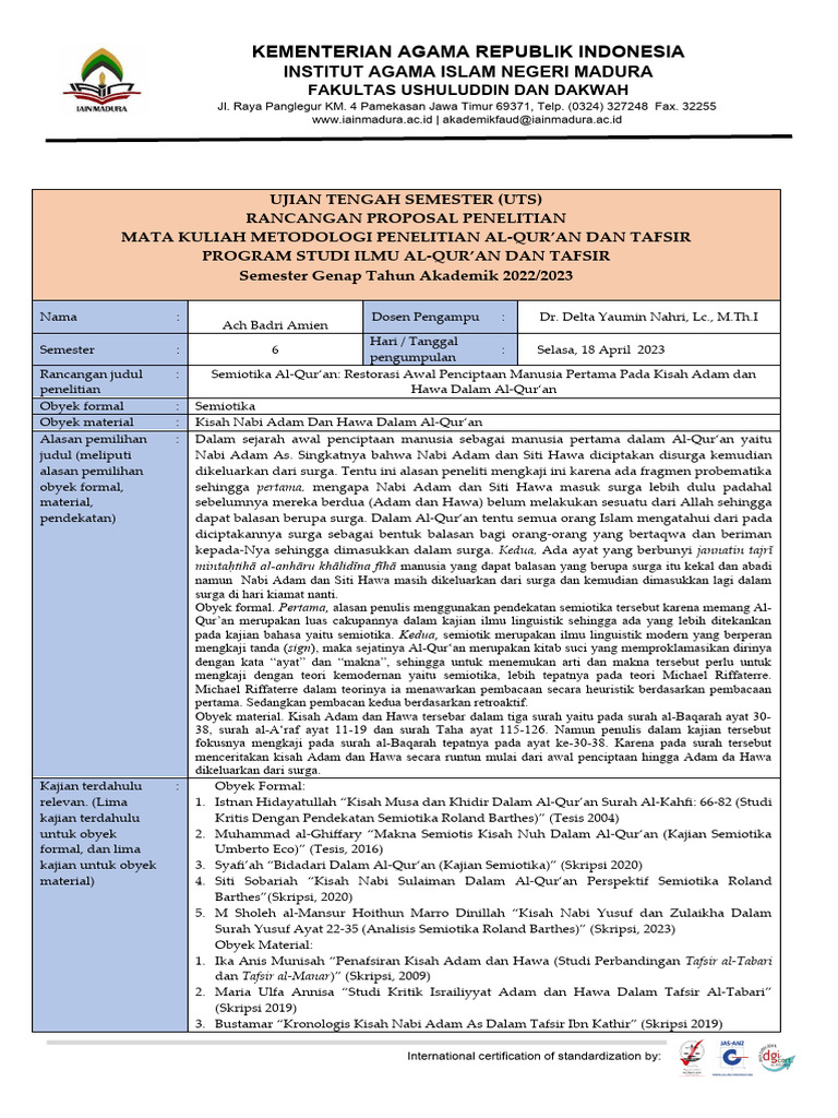 Rancangan Tugas UTS MetopenQT | PDF | Filsafat