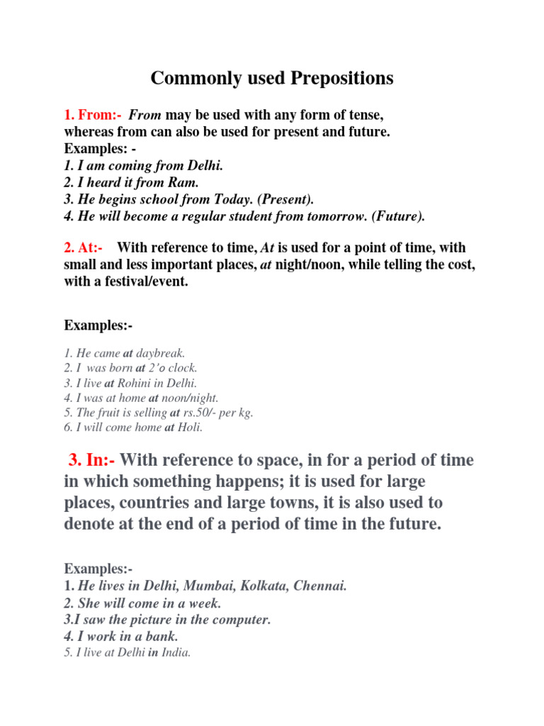 26 Commonly Used Prepositions by BCS Daily | PDF | Languages | Foreign ...
