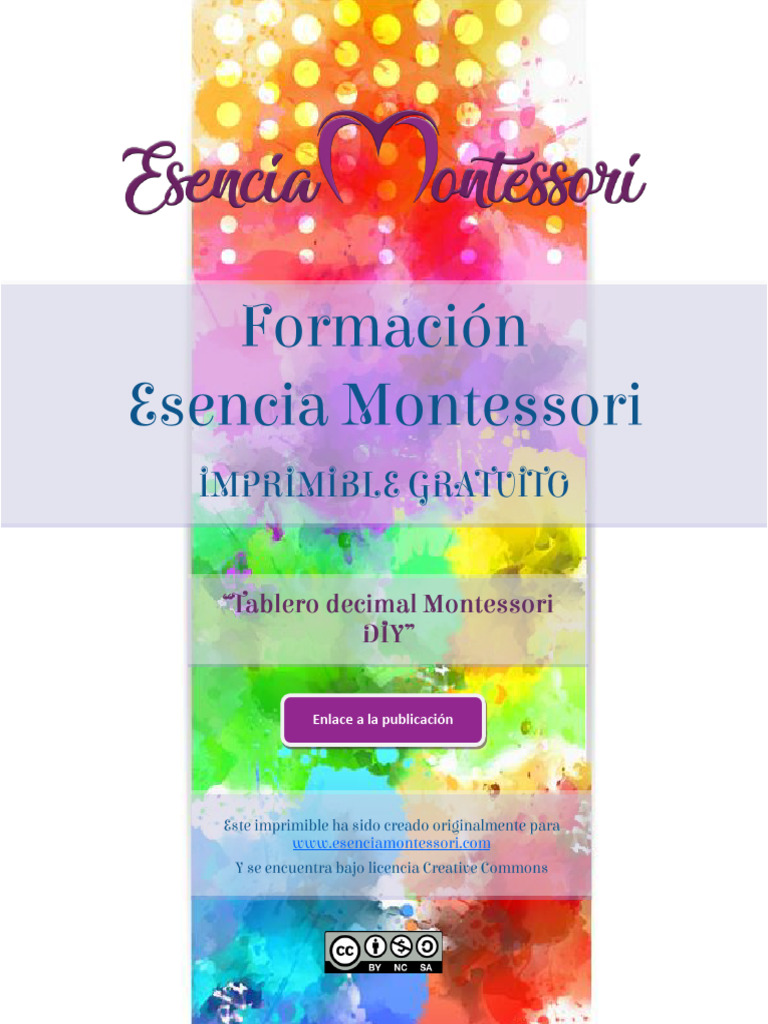 Tablero Decimal Montessori Imprimible Gratuito | PDF