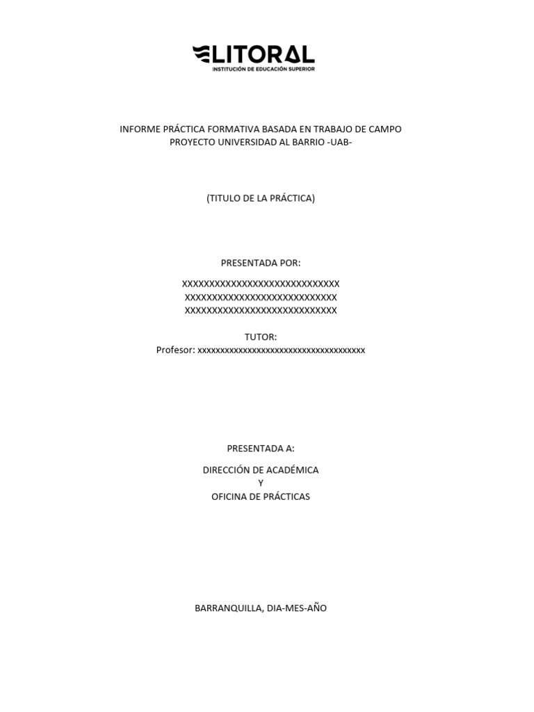 Modelo Informe Practica Basada en Trabajo de Campo | PDF