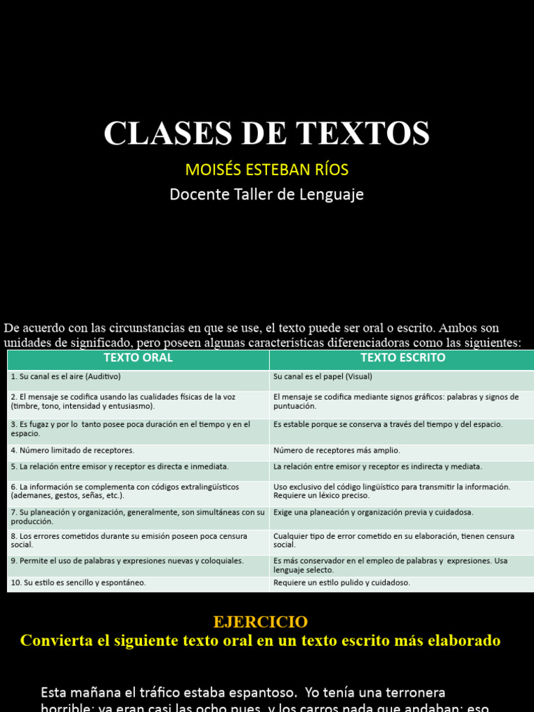 Clases de Textos y Oraciones | PDF | Adjetivo | Oración (Lingüística) Clases de Textos y Oraciones | PDF | Adjetivo | Oración (Lingüística)