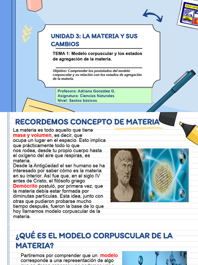 Modelo Corpuscular y Estados de Materia | PDF | Calor | Temperatura