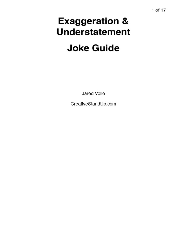 Exaggeration & Understatement Joke Guide | PDF | Jokes