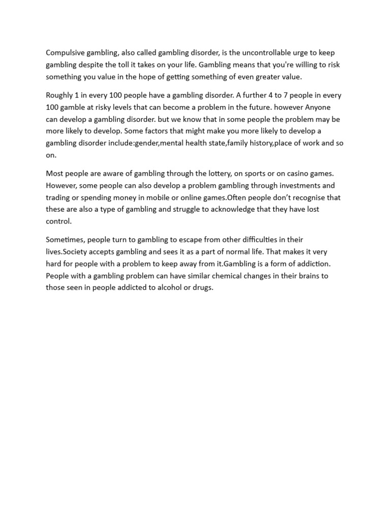Gambling Disorder. | PDF | Self-Improvement