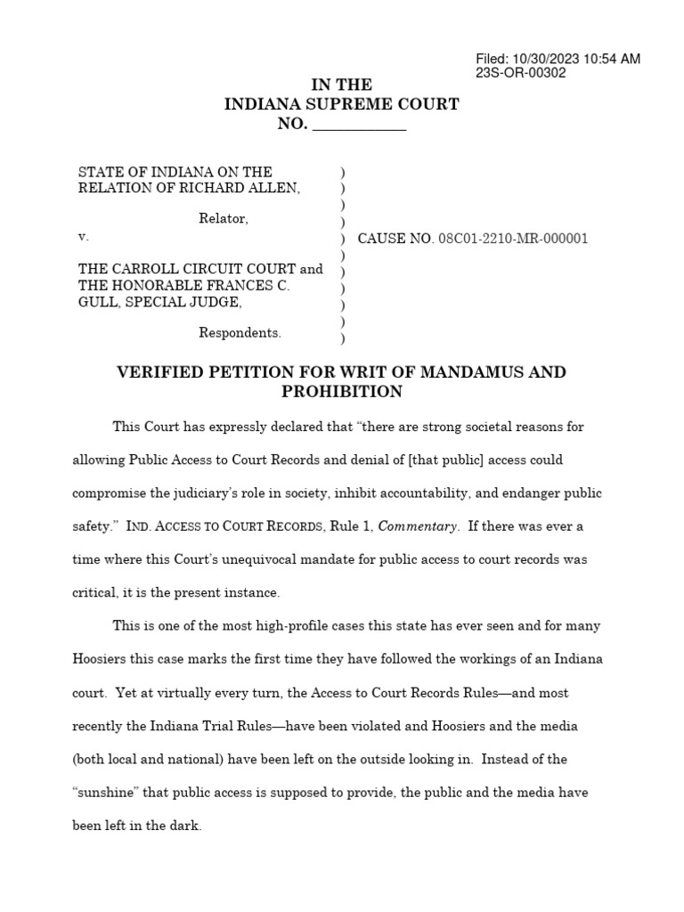 Mandamus Petition for Public Access | PDF | Writ Of Prohibition | Mandamus