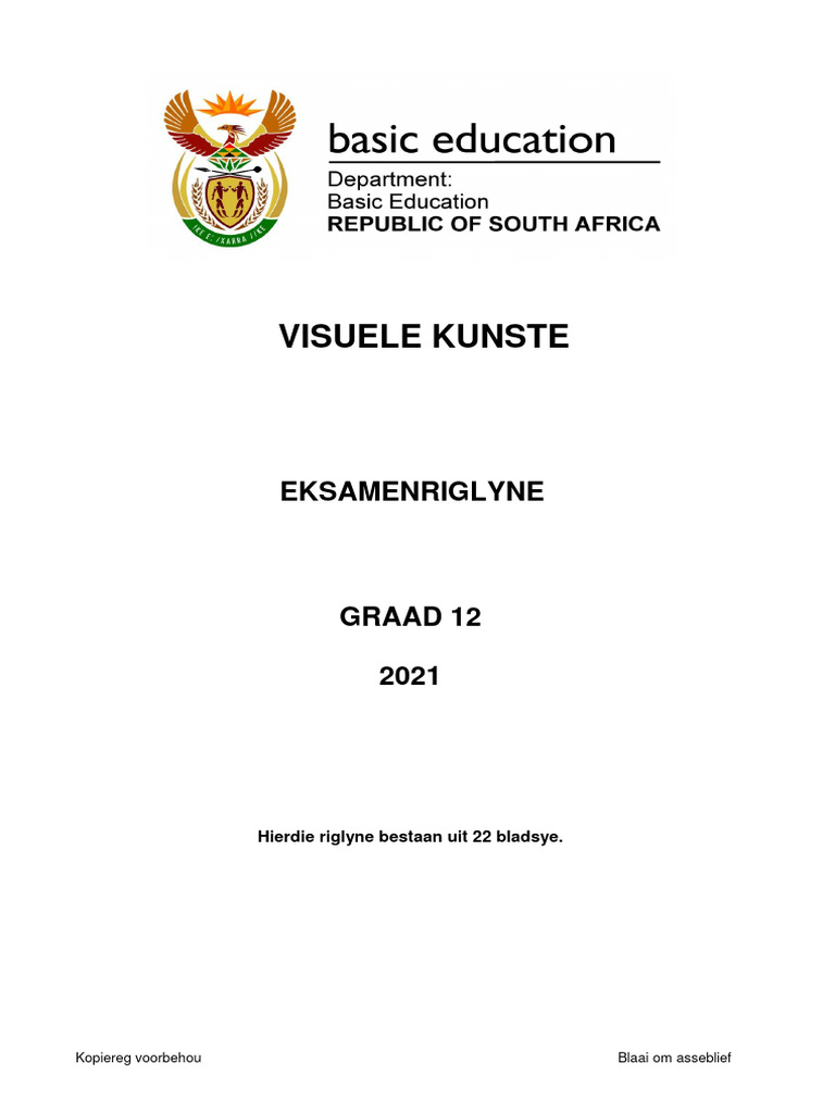 Visual Arts GR 12 Exam Guidelines 2021 Afr | PDF